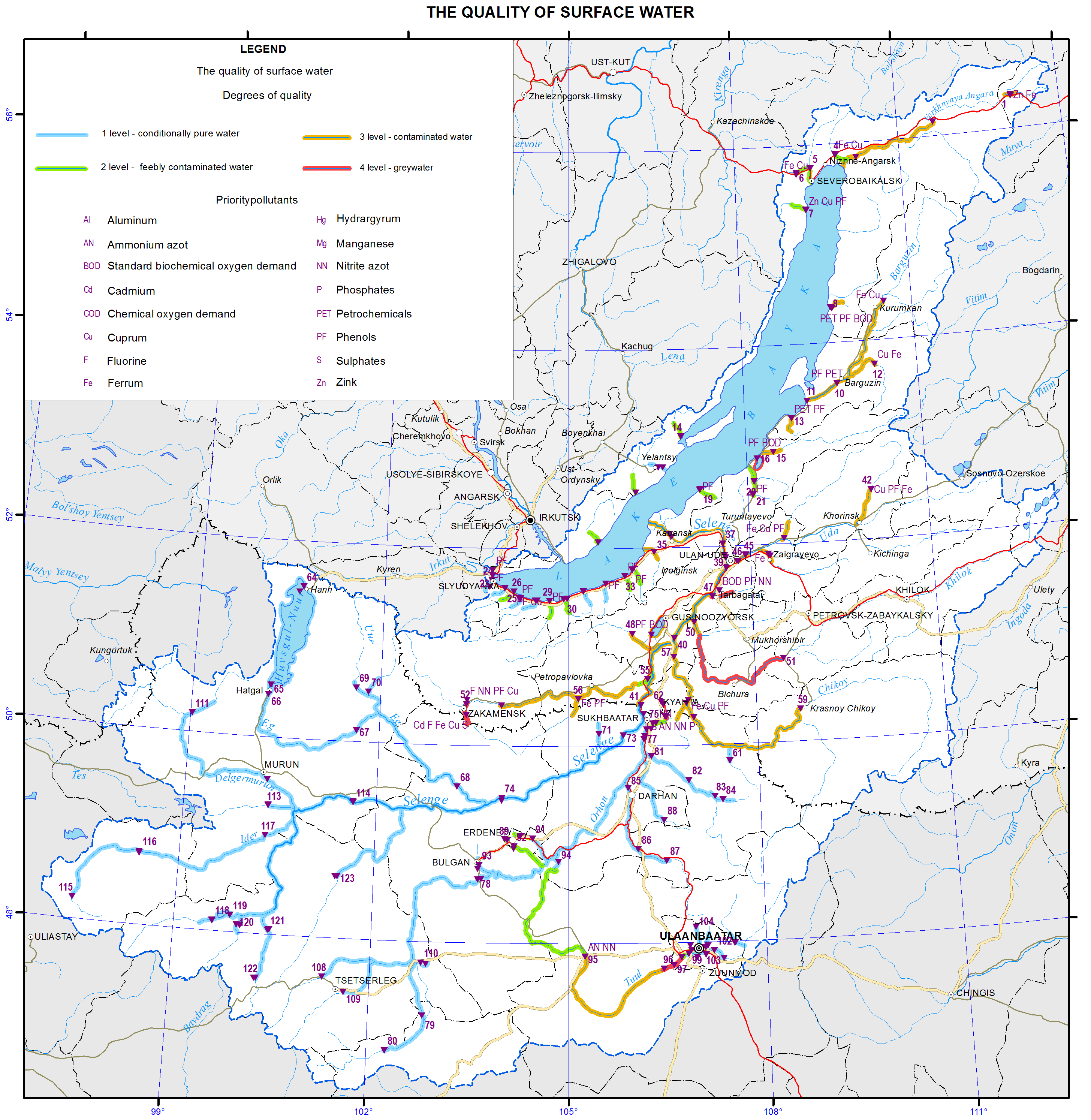 089. The quality of surface water map — English