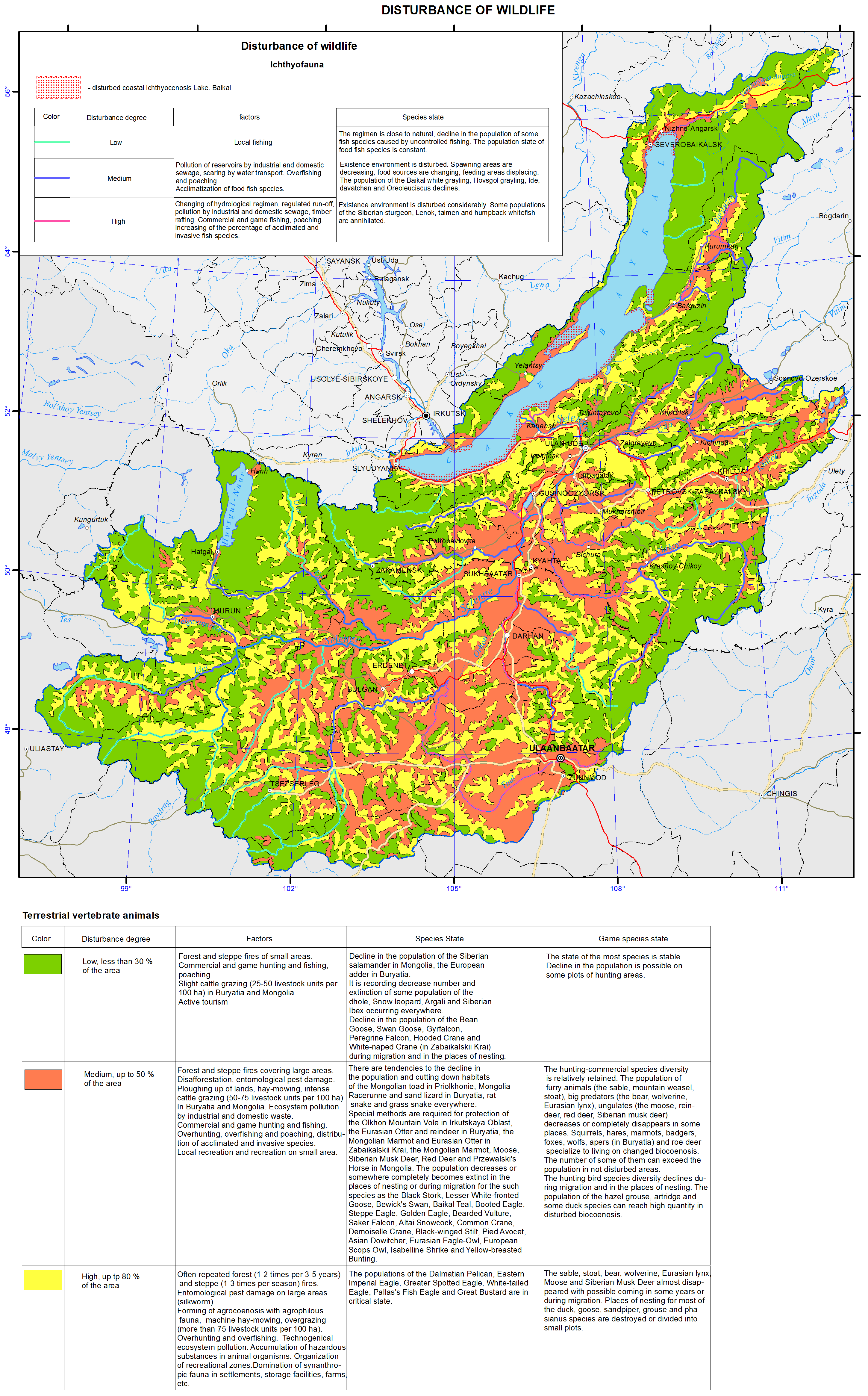 Disturbance of wildlife map — English